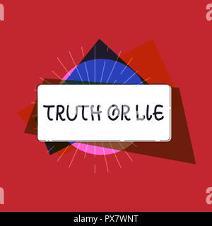 Writing note showing Truth Or Lie. Business photo showcasing Decision ...
