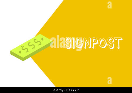 Writing note showing Signpost. Business photo showcasing sign giving ...