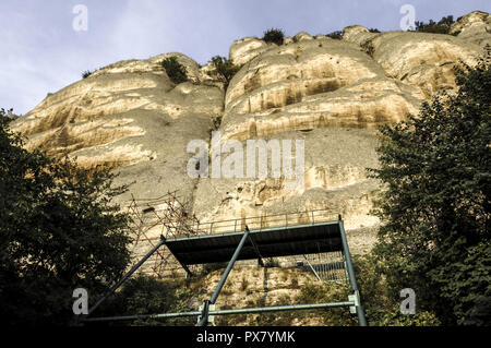 Madara, rock walls, horseman of Madara, Bulgaria, Middle Bulgaria Stock ...