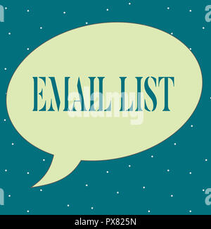 Writing note showing Email List. Business concept for widespread ...