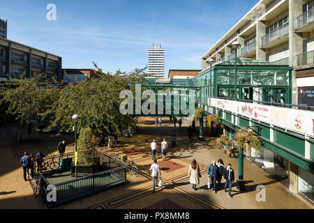 Upper precinct Coventry City Centre looking towards lower precinct ...