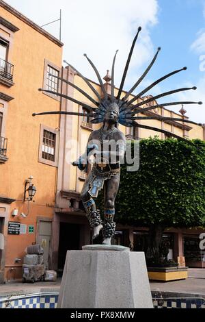 The sculpture of the Chichimeca indian in Queretaro, Mexico, July 19 ...
