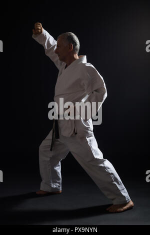 Senior man practicing karate Stock Photo - Alamy