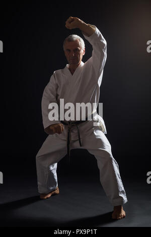 Senior man practicing karate Stock Photo - Alamy