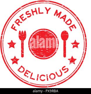 delicious stamp. delicious label. round grunge sign Stock Vector Image ...