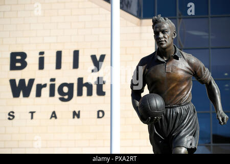 The Billy Wright stand with the billy wright statue at Wolverhampton ...