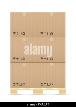 Pasteboard boxes on wooded pallet. Vector illustration Stock Photo - Alamy