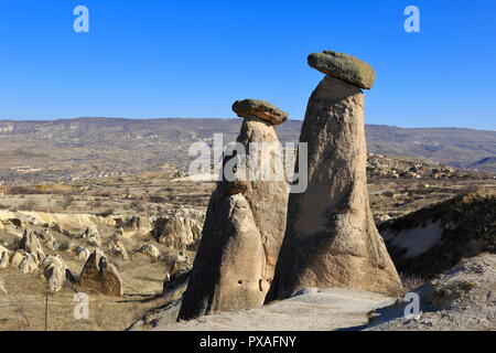 The magnificent Cappadocian valley with its rocky structure formed by ...