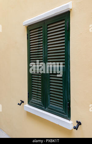 Shuttered windows in Gibraltar. Gibraltar is a British Overseas ...