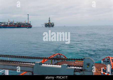 AHTS vessel Towing and anchor handling winch Stock Photo - Alamy