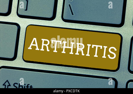 Handwriting text Arthritis. Concept meaning Disease causing painful ...