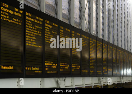 Train departure board at King's Cross Station London Stock Photo - Alamy
