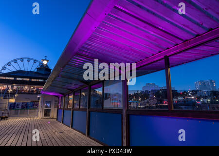 LED lighting on Bournemouth Pier at Night Stock Photo - Alamy