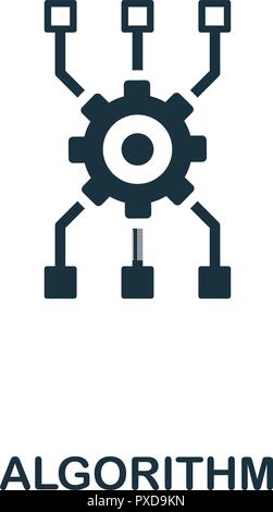 Machine and programming algorithm icon. Pixel perfect, editable stroke ...
