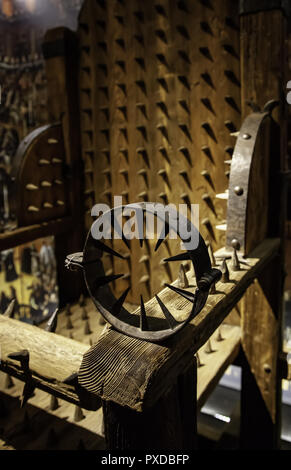 Medieval torture instruments / wooden torture rack in the Château de ...