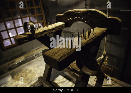 Detail of medieval torture instruments of the inquisition, history ...