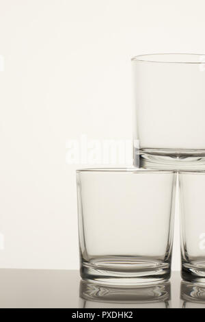 Three empty glass cups Stock Photo - Alamy
