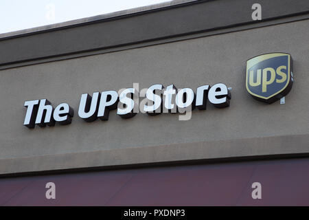 UPS store sign in Orange County, California, USA. The world's largest ...