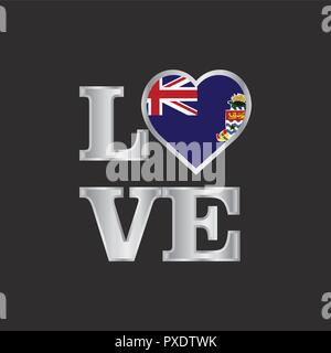 Love typography Cayman Islands flag design vector beautiful lettering ...