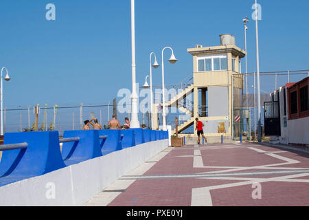 Fence that separates the city of Melilla from the Moroccan port of ...
