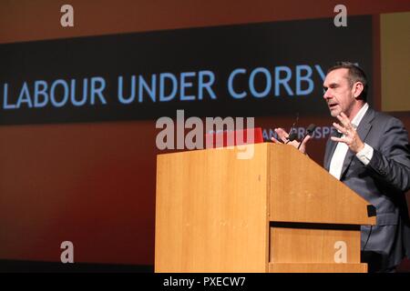 British commentator and radio personality PAUL MASON give a lecture in ...