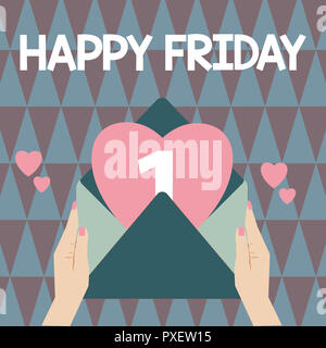 Handwriting text Happy Firday. Concept meaning Wishing you have a good ...