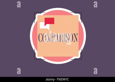 Conceptual hand writing showing Comparison. Business photo text ...