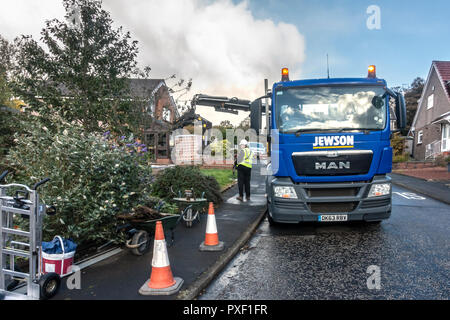 Jewson builder's merchant truck, lorry, vehicle. Carrying timber ...