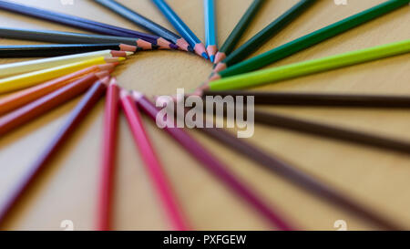 Different shapes with colored pencils Stock Photo - Alamy