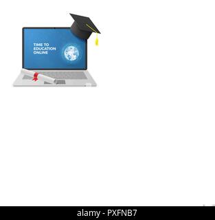 computer with hat and diploma graduation Stock Vector Image & Art - Alamy