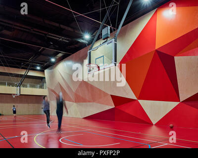 Main hall feature wall. Pridham Hall, Adelaide, Australia. Architect ...