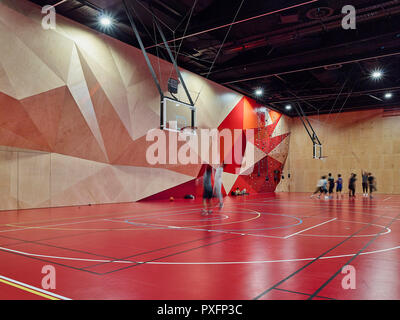Main hall feature wall. Pridham Hall, Adelaide, Australia. Architect ...