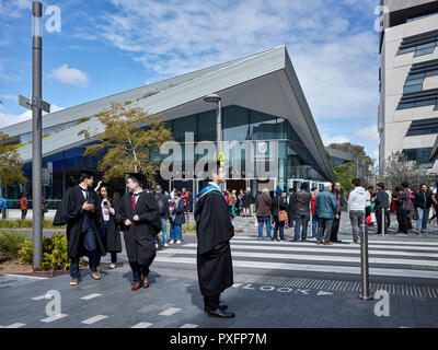 Building exterior during graduation ceremonies. Pridham Hall, Adelaide ...