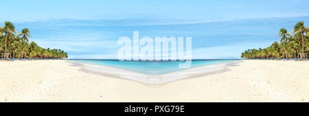 Vacation in Dominican Republic. Mirrored Collage panorama Stock Photo ...