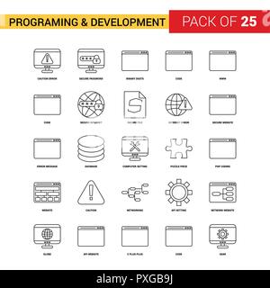 Programming And Coding 25 Line icon pack including develop. app ...