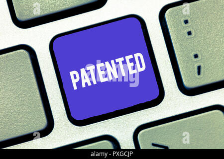 Handwriting text Patented. Concept meaning invention or process ...