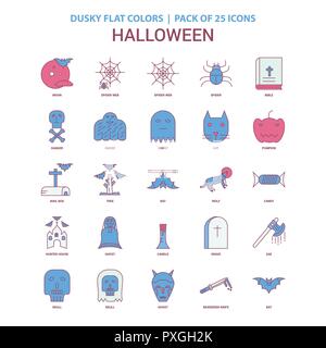 Halloween icon Dusky Flat color - Vintage 25 Icon Pack Stock Vector ...