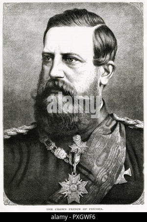 Frederick III, German Emperor and King of Prussia, in uniform (half ...