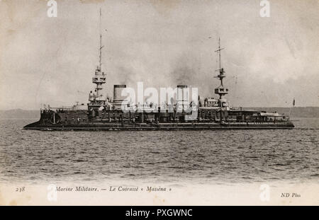 French Navy pre-dreadnought battleship 'Bouvet', commissioned in 1898 ...