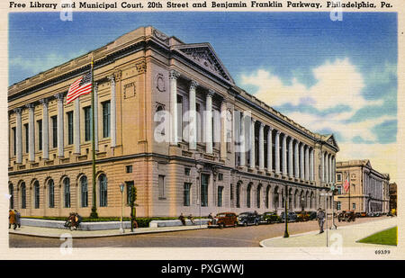 Free library and municipal court, 20th Street and Benjamin Franklin ...
