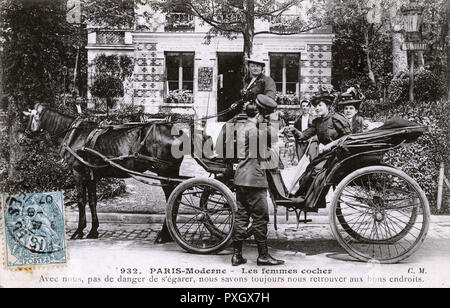 Female Horse Taxi Driver - Paris Stock Photo - Alamy