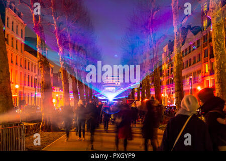 Light Art Festival "Bright Brussels", various light installations ...