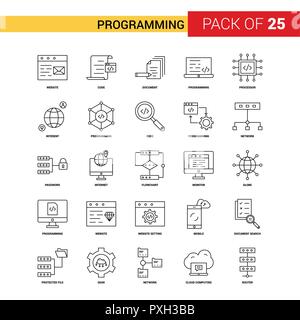 Web Design And Development 25 Line Filled icon pack including scan. settings. eye. toolbox. kit ...
