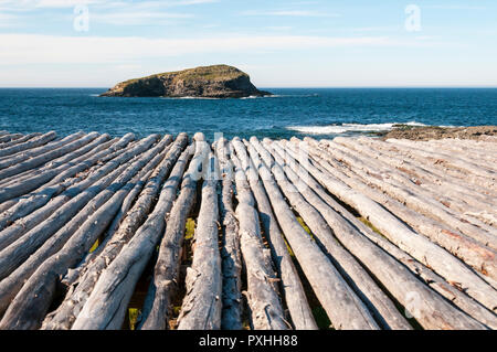Fish flake, a wooden platform for drying salt cod in the wind and sun ...