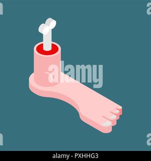 Zombie leg isolated. foot Bone Vector illustration Stock Vector Image ...