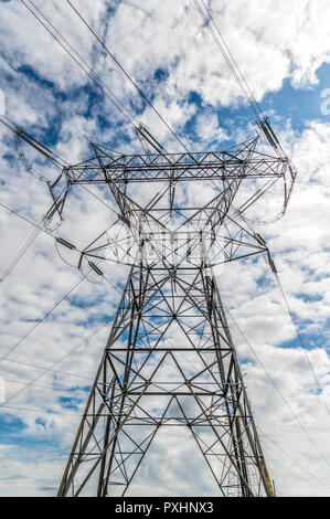 Vertical shot of an electricity generation and distribution power plant ...