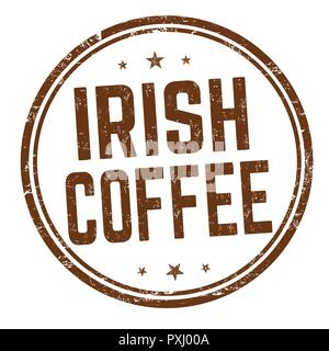 Irish coffee sign or stamp on white background, vector illustration ...