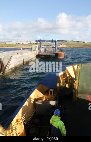 Pier at Flotta oil terminal Orkney Stock Photo - Alamy