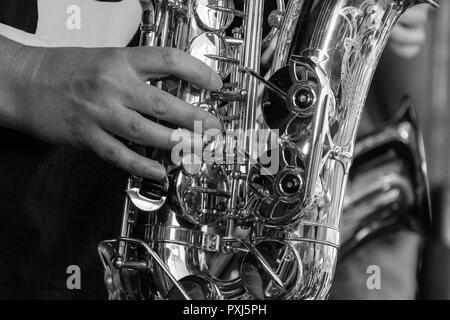 Brass Disciple: Black and White Processed, Close-Up Detail of a ...