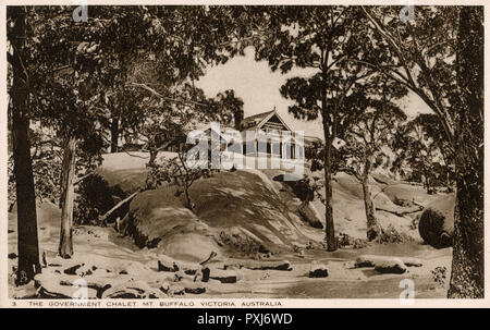 Mount Buffalo Chalet, Victoria, Australia. Built in 1910 the Chalet is ...